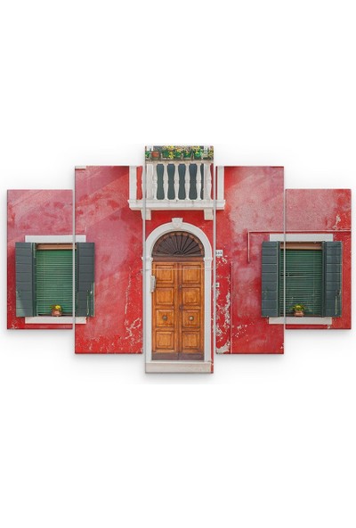 Hero Tasarım Kırmızı Ev 5 Parça Mdf TABLONHL248