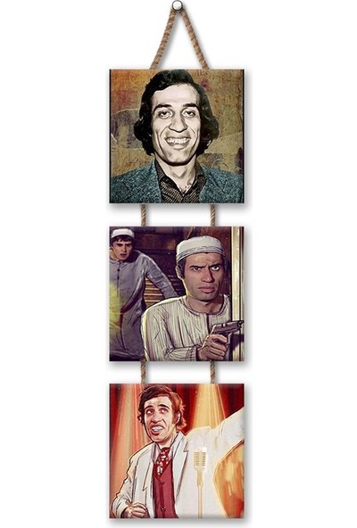 Hero Tasarım Kemal Sunal 3 Parça Ipli Mdf TABLOTLHT193