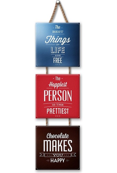 Hero Tasarım Sözler 3 Parça Ipli Mdf TABLOTLH1155