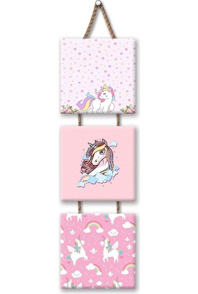 Hero Tasarım Unicorn 3 Parça Ipli Mdf TABLOTLHT185 Hero Tasarım Unicorn 3 Parça Ipli Mdf TABLOTLHT185