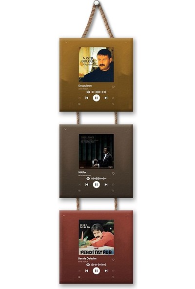 Hero Tasarım Arabesk Spotify Karekodlu 3 Parça Ipli Mdf TABLOTLH1537 Hero Tasarım Arabesk Spotify Karekodlu 3 Parça Ipli Mdf TABLOTLH1537