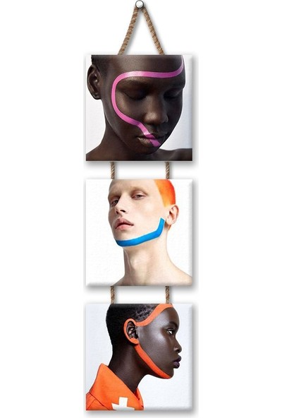 Hero Tasarım Yüzler 3 Parça Ipli Mdf TABLOTLH2738