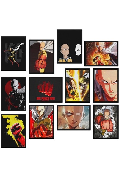 Hero Tasarım One Punch Man 12 Parça Mdf TABLOZLLTB353 Hero Tasarım One Punch Man 12 Parça Mdf TABLOZLLTB353