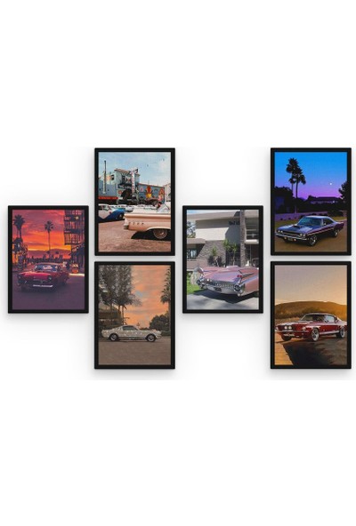 Hero Tasarım Klasik Arabalar 6 Parça Mdf TABLOGMZ470
