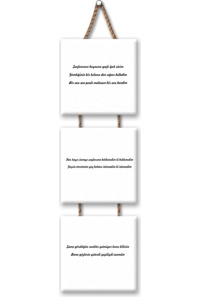 Hero Tasarım Yazı 3 Parça Ipli Mdf TABLOTLH1541