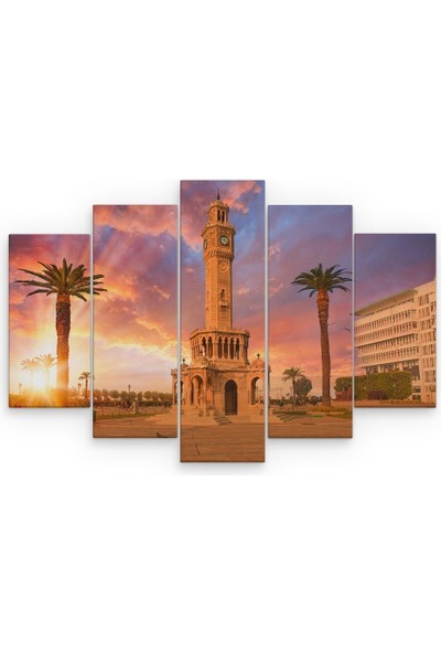 Hero Tasarım Izmir Saat Kulesi 5 Parça Mdf TABLOTGTB169
