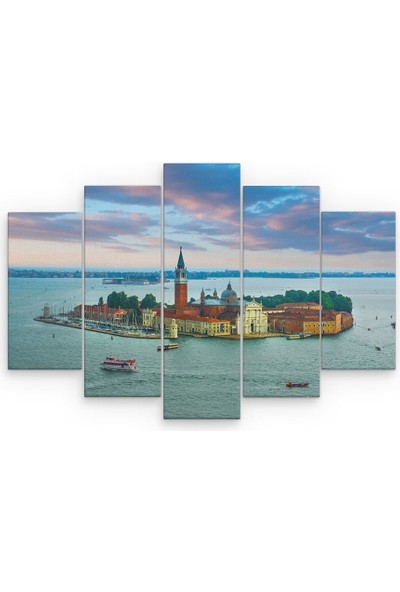 Hero Tasarım San Giorgio Maggiore Adası Venedik Italya 5 Parça Mdf TABLOTGTB538 Hero Tasarım San Giorgio Maggiore Adası Venedik Italya 5 Parça Mdf TABLOTGTB538