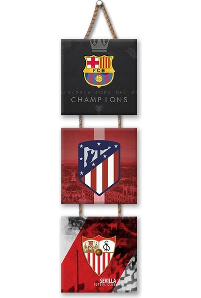 Hero Tasarım Futbolcular 3 Parça Ipli Mdf TABLOTLH1132