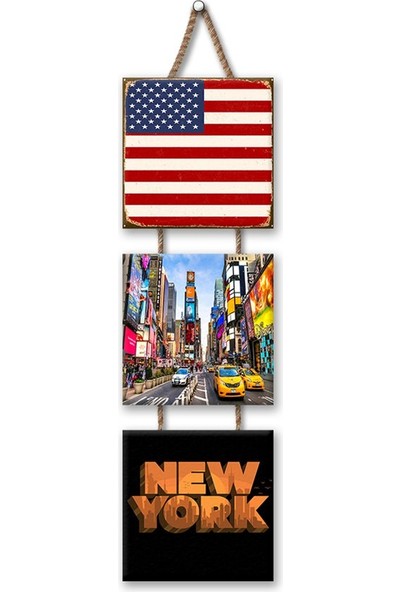 Hero Tasarım New York 3 Parça Ipli Mdf TABLOTLHT255