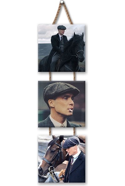 Hero Tasarım Thomas Shelby 3 Parça Ipli Mdf TABLOTLH2680