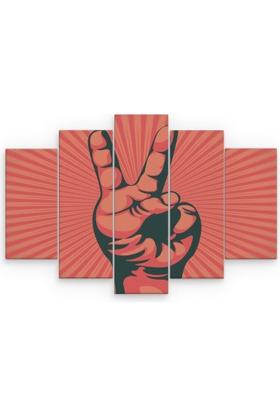 Hero Tasarım Zafer Işareti 5 Parça Mdf TABLOTGTB977