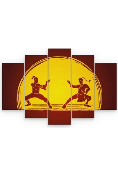 Hero Tasarım Kung Fu 5 Parça Mdf TABLOTGTB288 Hero Tasarım Kung Fu 5 Parça Mdf TABLOTGTB288