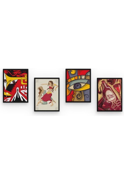 Hero Tasarım Marjinal 4 Parça Mdf TABLOSLA681 Hero Tasarım Marjinal 4 Parça Mdf TABLOSLA681