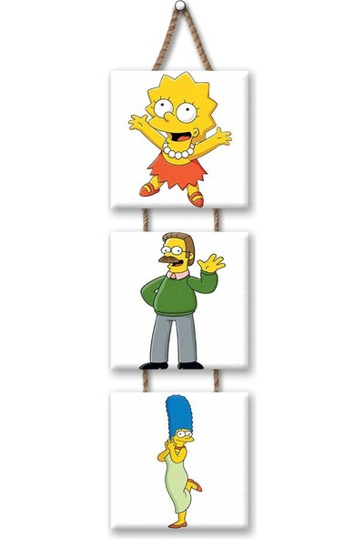 Hero Tasarım Simpson 3 Parça Ipli Mdf TABLOTLH2676 Hero Tasarım Simpson 3 Parça Ipli Mdf TABLOTLH2676
