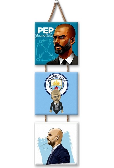 Hero Tasarım Pep Guardiola 3 Parça Ipli Mdf TABLOTGTB1313 Hero Tasarım Pep Guardiola 3 Parça Ipli Mdf TABLOTGTB1313
