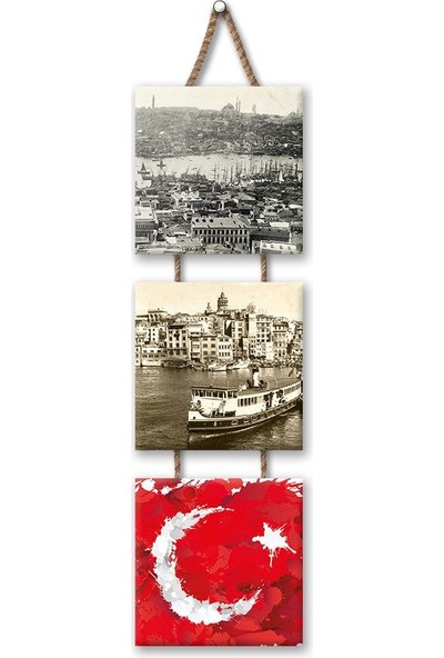 Hero Tasarım Istanbul 3 Parça Ipli Mdf TABLOTLH1140