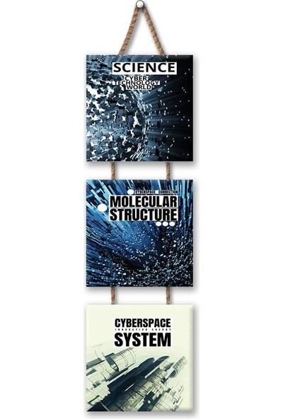 Hero Tasarım Bilim 3 Parça Ipli Mdf TABLOTLH1173