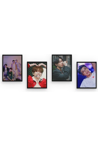 Hero Tasarım Bts 4 Parça Mdf TABLOSLA618