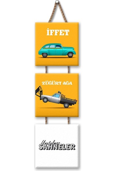 Hero Tasarım Yeşilçam Arabaları 3 Parça Ipli Mdf TABLOTLHT164 Hero Tasarım Yeşilçam Arabaları 3 Parça Ipli Mdf TABLOTLHT164