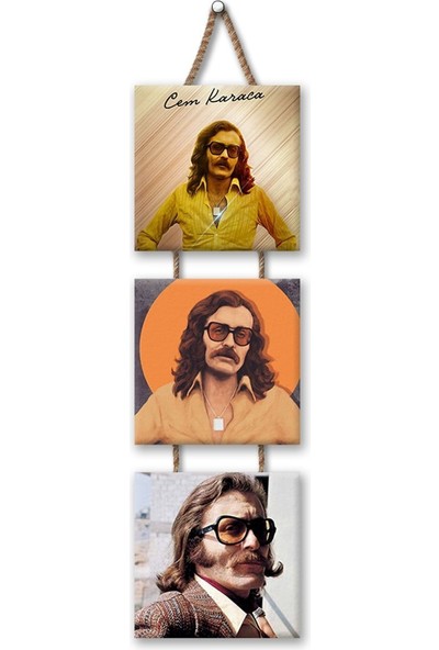 Hero Tasarım Cem Karaca 3 Parça Ipli Mdf TABLOTGTB1325 Hero Tasarım Cem Karaca 3 Parça Ipli Mdf TABLOTGTB1325