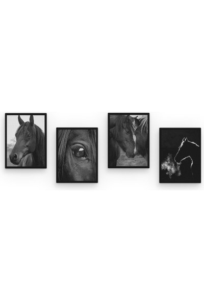 Hero Tasarım Horse 4 Parça Mdf TABLOSLA472