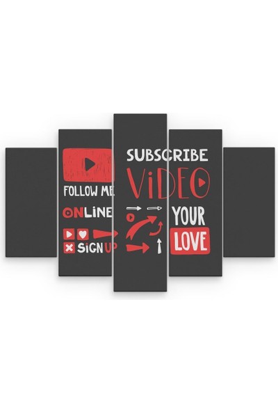 Hero Tasarım Sosyal Ağ 5 Parça Mdf TABLOTGTB1114