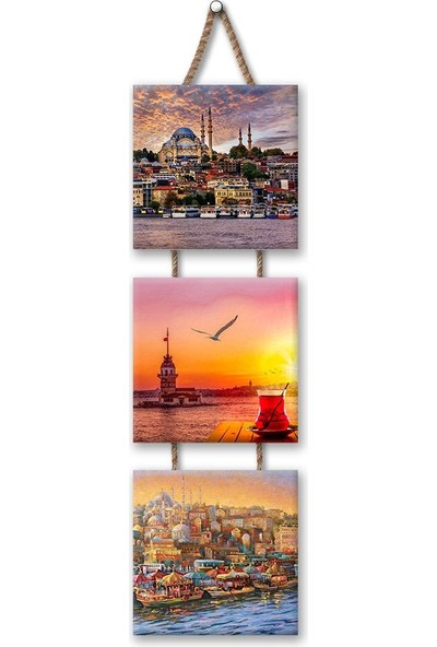 Hero Tasarım Istanbul 3 Parça Ipli Mdf TABLOTLH1144