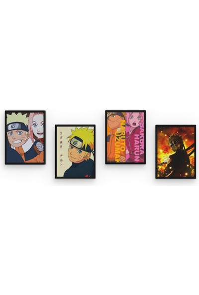 Hero Tasarım Naruto 4 Parça Mdf TABLOSLA439