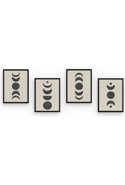 Hero Tasarım Ay Oluşumları 4 Parça Mdf TABLOTGTB1209