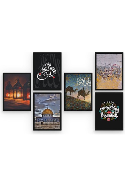 Hero Tasarım Islami 6 Parça Mdf TABLOGMZ481 Hero Tasarım Islami 6 Parça Mdf TABLOGMZ481