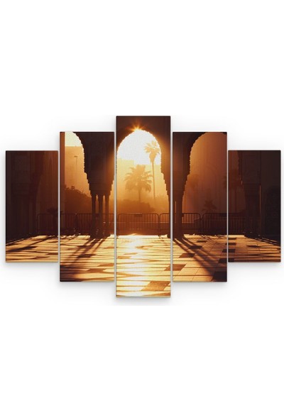 Hero Tasarım Fas Kazablanka'da Gün Batımı 5 Parça Mdf TABLOTGTB734
