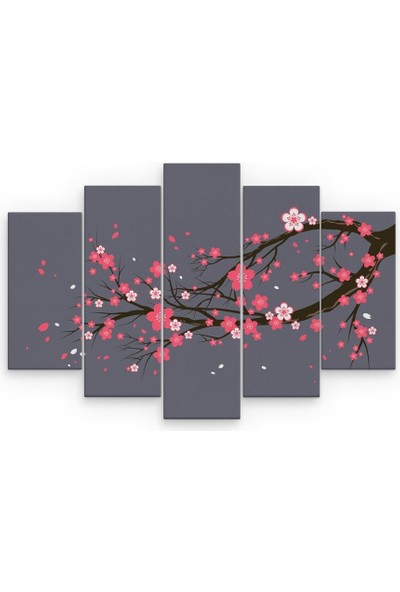 Hero Tasarım Kiraz Çiçeği Dalı 5 Parça Mdf TABLOTGTB238