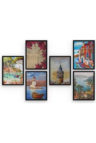 Hero Tasarım Istanbul 6 Parça Mdf TABLOGMZ426 Hero Tasarım Istanbul 6 Parça Mdf TABLOGMZ426