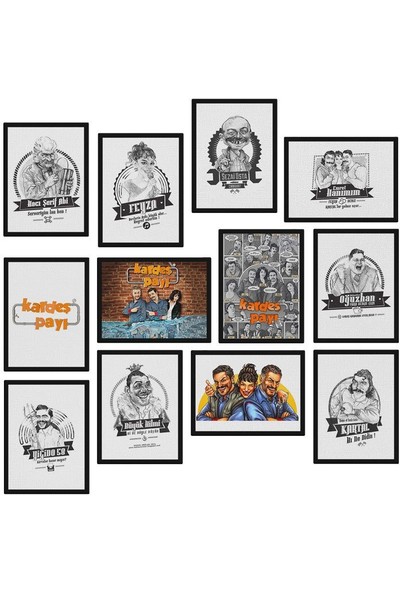 Hero Tasarım Kardeş Payı 12 Parça Mdf TABLOZLLTB158