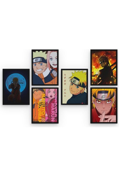Hero Tasarım Naruto 6 Parça Mdf TABLOGMZ351