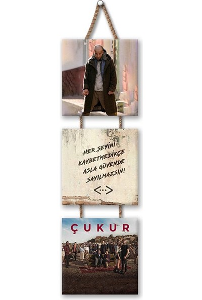 Hero Tasarım Çukur 3 Parça Ipli Mdf TABLOTLHT225