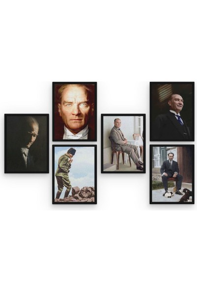 Hero Tasarım Mustafa Kemal Atatürk 6 Parça Mdf TABLOGMZ425 Hero Tasarım Mustafa Kemal Atatürk 6 Parça Mdf TABLOGMZ425