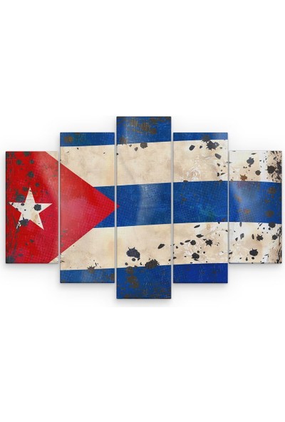 Hero Tasarım Küba Bayrağı 5 Parça Mdf TABLOTGTB955