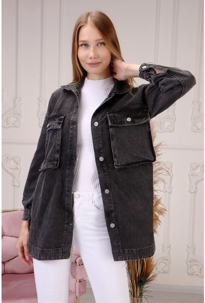 NeskaAvm Cepli Düğmeli Kot Ceket NeskaAvm Cepli Düğmeli Kot Ceket