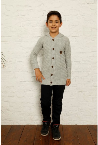 NeskaAvm Kapşonlu Düğmeli Triko Hırka