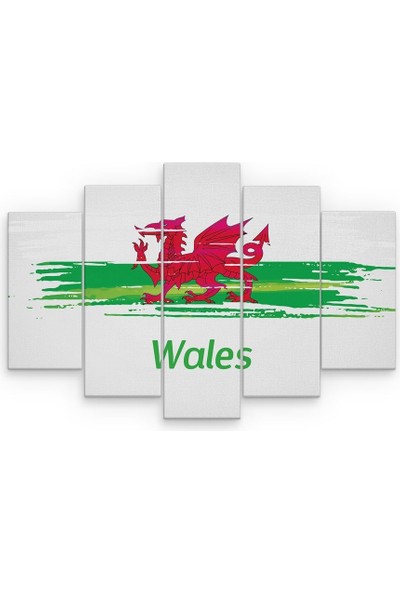 Hero Tasarım Galler Bayrağı 5 Parça Mdf TABLOTGTB400