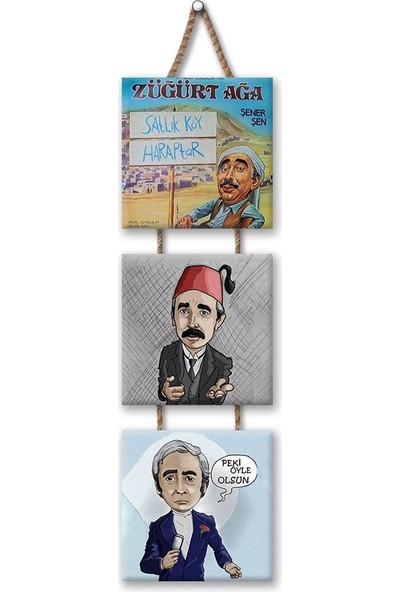 Hero Tasarım Şener Şen 3 Parça Ipli Mdf TABLOTLH1184