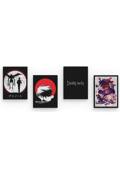 Hero Tasarım Death Note 4 Parça Mdf TABLOSLA413 Hero Tasarım Death Note 4 Parça Mdf TABLOSLA413