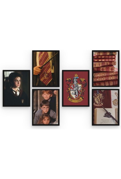 Hero Tasarım Gryffindor 6 Parça Mdf TABLOGMZ478 Hero Tasarım Gryffindor 6 Parça Mdf TABLOGMZ478