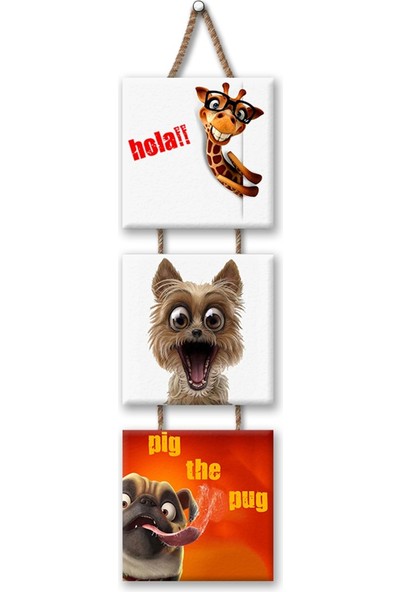 Hero Tasarım Çizgi Film 3 Parça Ipli Mdf TABLOTLH1026