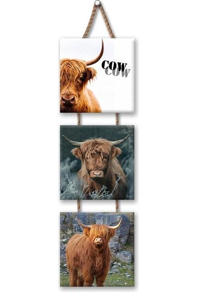 Hero Tasarım Inek 3 Parça Ipli Mdf TABLOTLH1050