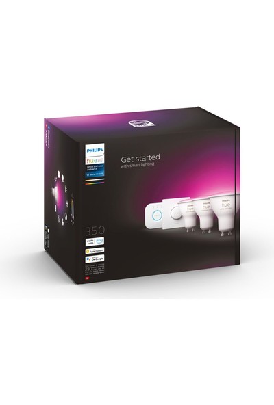 Philips Hue Renkli Akıllı Başlangıç Seti 3'lü Akıllı Butonlu GU10 Bluetooth Özellikli