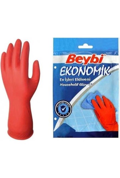 Beybi Lateks Bulaşık Eldiveni Kırmızı Büyük L Beybi Lateks Bulaşık Eldiveni Kırmızı Büyük L