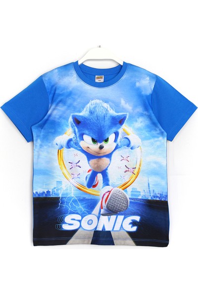 DobaKids Kirpi Sonic The Hedgehog T-Shirt Mavi Renk DobaKids Kirpi Sonic The Hedgehog T-Shirt Mavi Renk