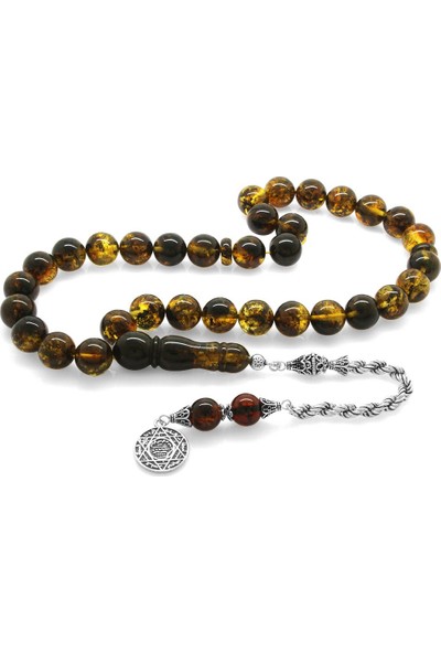 Nipora 925 Ayar Gümüş Püsküllü Küre Kesim Yoğun Fosilli Sarı Damla Kehribar Tesbih Nipora 925 Ayar Gümüş Püsküllü Küre Kesim Yoğun Fosilli Sarı Damla Kehribar Tesbih